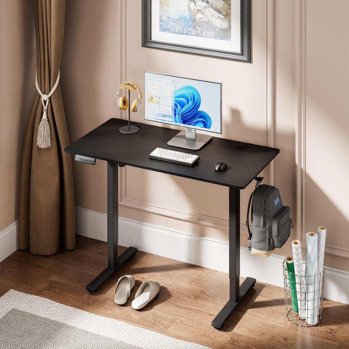 TygerClaw 42 in. Two Stage Column Sit Stand Desk in Black – Tygerclaw